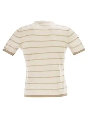 Max Mara Cashmere And Silk Knit Jumper With Embroidered Logo - Multicolor