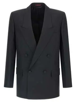 Gucci Double-breasted Technical Panama Blazer - Black