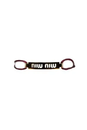 Miu Miu Gold Tone Logo Bracelet - Multicolor