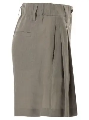 Brunello Cucinelli Tailored Linen Bermuda Shorts With Double Pleats