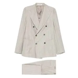 Tagliatore Grey Suits Double Breasted Suits - Gray