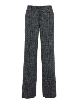 Dolce & Gabbana Wool Blend Stretch Pinstripe Pants - Multicolor