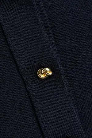 Bottega Veneta Knotted Cardigan With Gold Tone Buttons