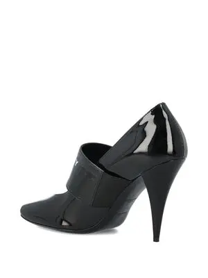 Givenchy Sliced Square Tape Heels In Patent Leather - Black