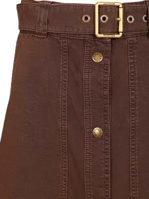 Moncler Cotton Midi Skirt With Belt - Multicolor