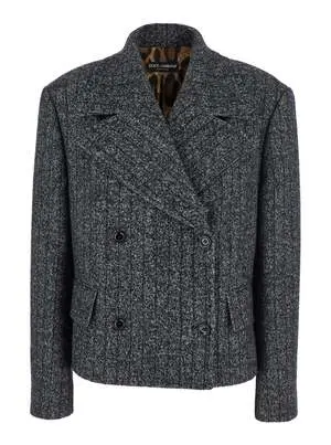 Dolce & Gabbana Grey Double-breasted Jacket - Multicolor