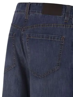 Brunello Cucinelli Wide-leg Cotton Jeans - Blue