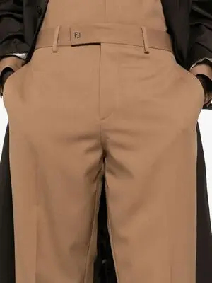 Fendi Wool Cigarette Trousers - Brown