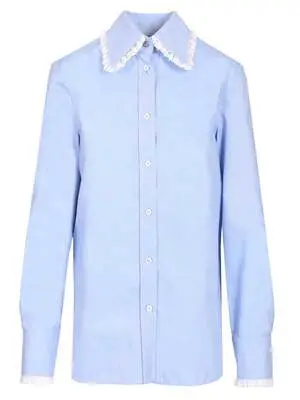 Valentino Garavani Oxford Cotton Shirt With Lace Detail