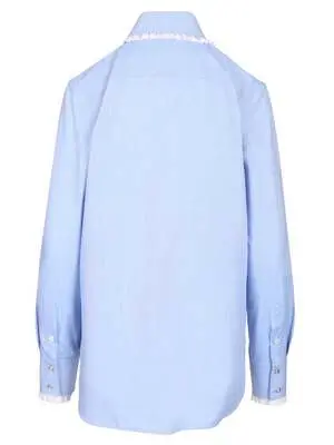 Valentino Garavani Oxford Cotton Shirt With Lace Detail