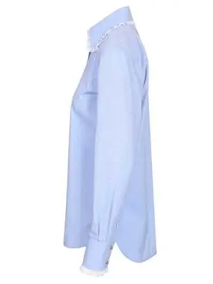Valentino Garavani Oxford Cotton Shirt With Lace Detail