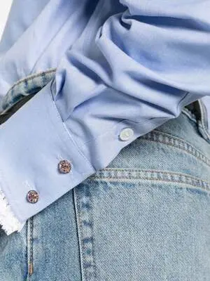 Valentino Garavani Oxford Cotton Shirt With Lace Detail