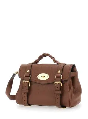 Mulberry Alexa Mini Handbag With Turn Lock In Hammered Leather