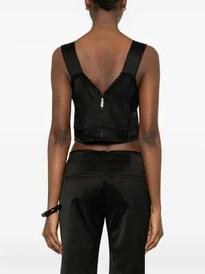 TOTEME Satin V-neck Crop Top