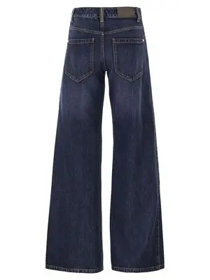 Brunello Cucinelli Wide Leg Jeans With Embellished Detail - Multicolor