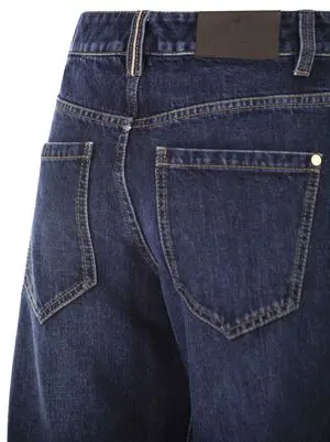 Brunello Cucinelli Wide Leg Jeans With Embellished Detail - Multicolor