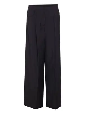 Fendi Wool And Mohair Tailored Trousers - Black