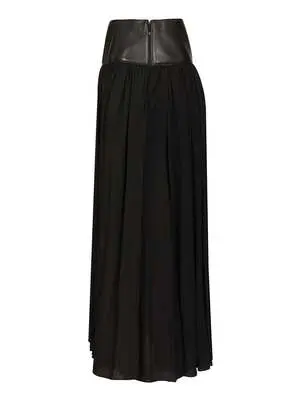 Alaïa Midi Skirt With Nappa Leather Waistband
