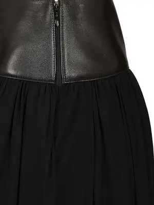 Alaïa Midi Skirt With Nappa Leather Waistband