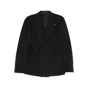 Tagliatore TAGLIATORE Double-Breasted Peak Lapel Blazer Black