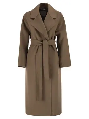 Max Mara Long Wool Drape Coat - Brown