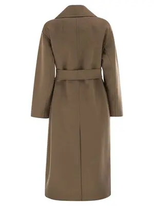 Max Mara Long Wool Drape Coat - Brown
