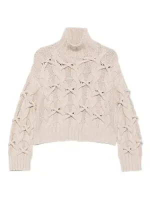 Brunello Cucinelli Cable Knit Cashmere Turtleneck Sweater - Multicolor