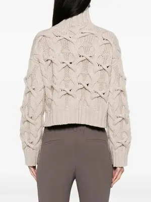 Brunello Cucinelli Cable Knit Cashmere Turtleneck Sweater - Multicolor