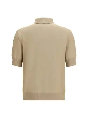 Balmain Cotton Sun-logo Polo - Cream