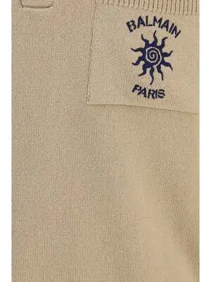 Balmain Cotton Sun-logo Polo - Cream