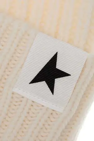 GOLDEN GOOSE Ribbed Knit Beanie With Star Logo