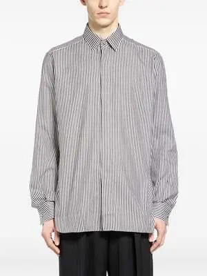 TOM FORD Silk Cotton Ladder Stripe Classic Fit Shirt
