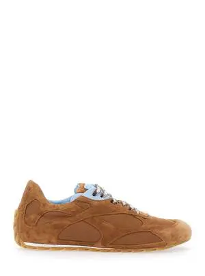 Bottega Veneta Orbit Flash Suede And Fabric Lace-up Sneakers - Multicolor