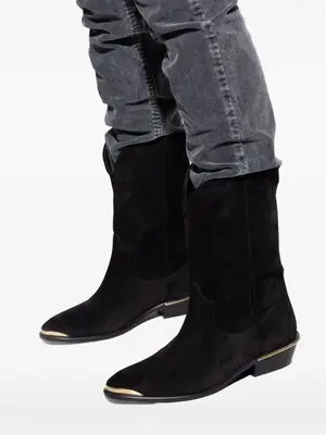 Isabel Marant Étoile Elbana" Suede Boots With Metal Detailing - Black