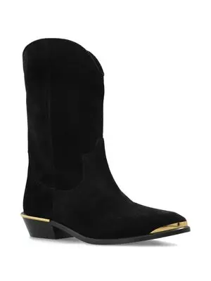 Isabel Marant Étoile Elbana" Suede Boots With Metal Detailing - Black