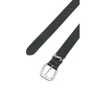 Saint Laurent Logo Plaque Buckle Belt - Black