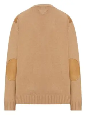 Prada Suede-panel V-neck Wool Sweater - Multicolor
