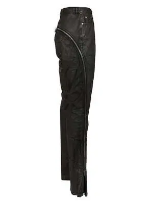 Rick Owens Bolan Banana Waxed Denim Jeans - Black