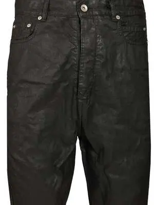 Rick Owens Bolan Banana Waxed Denim Jeans - Black
