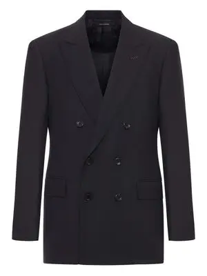 TOM FORD TOM FORD High Twist Double Breasted Wool Jacket Black