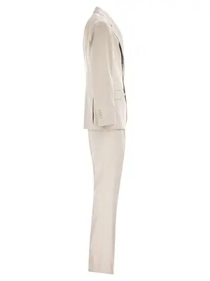 Brunello Cucinelli Silk Suit With Three-button Blazer - Cream