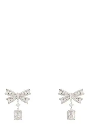SELF-PORTRAIT Crystal Bow Drop Earrings - Multicolor