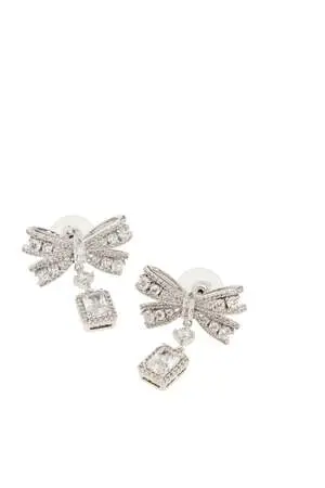 SELF-PORTRAIT Crystal Bow Drop Earrings