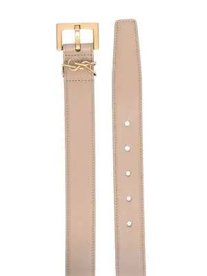 Saint Laurent Cassandre Belt With Square Buckle In Smooth Leather - Multicolor
