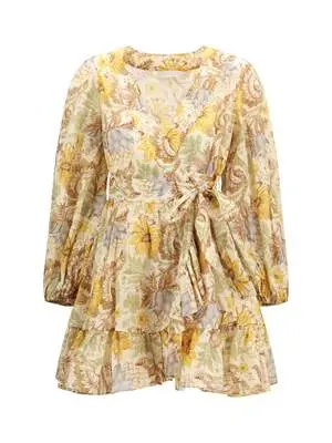 Zimmermann Daylight Wrap Mini Dress - Yellow