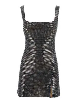 SELF-PORTRAIT Embellished Tech Fabric Dress - Multicolor
