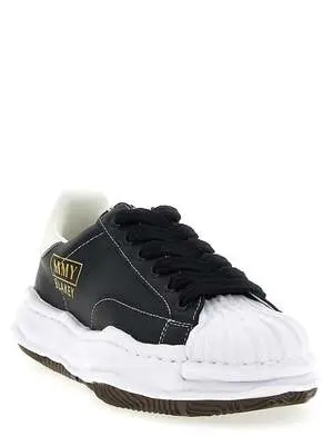 Mihara Yasuhiro Blakey Leather Lace-up Sneakers With Side Logo Print And Rubber Sole