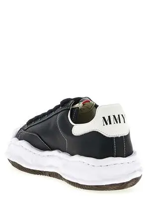Mihara Yasuhiro Blakey Leather Lace-up Sneakers With Side Logo Print And Rubber Sole