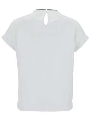 Brunello Cucinelli Cotton T-shirt With Monile Detail - Multicolor