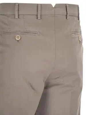 Brunello Cucinelli Italian Fit Cotton Gabardine Trousers - Multicolor